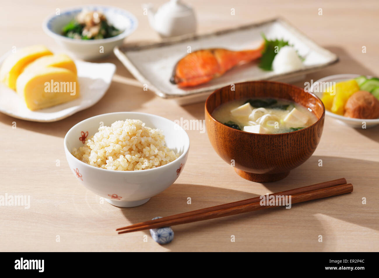 Japanese style breakfast Stock Photo - Alamy
