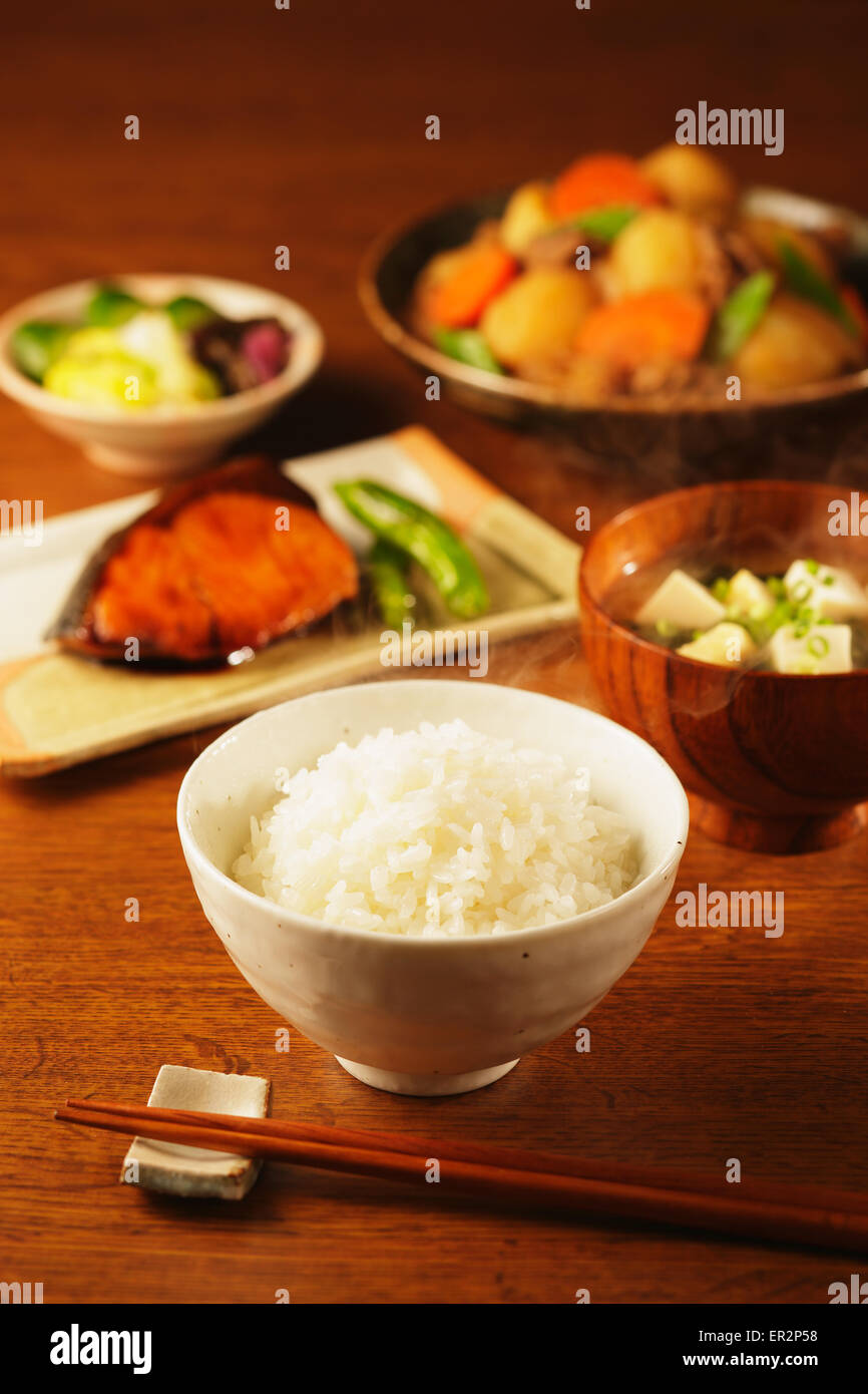 Japanese style set menu Stock Photo - Alamy