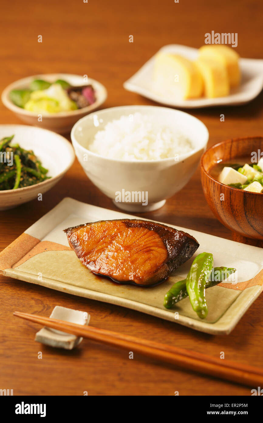 Japanese style set menu Stock Photo - Alamy