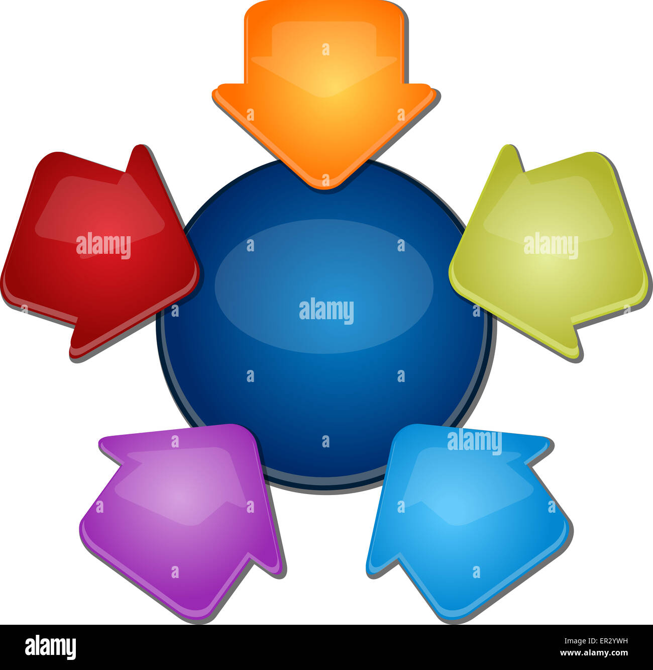 blank business strategy concept diagram illustration inward direction ...