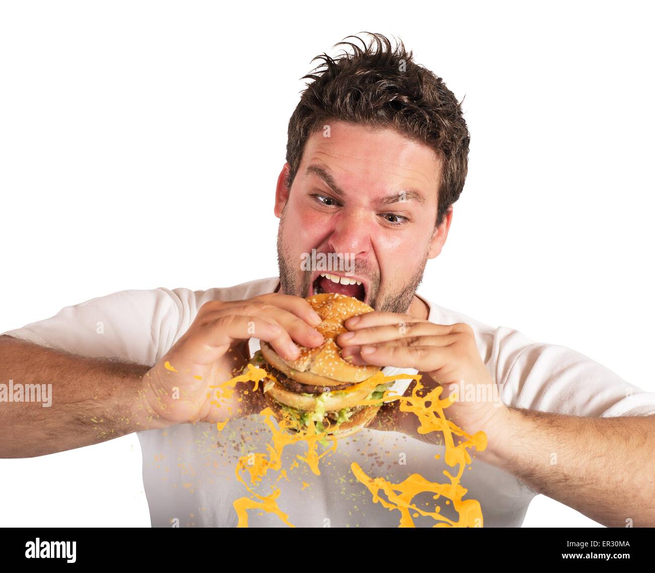 Eating with violent impetuosity Stock Photo - Alamy