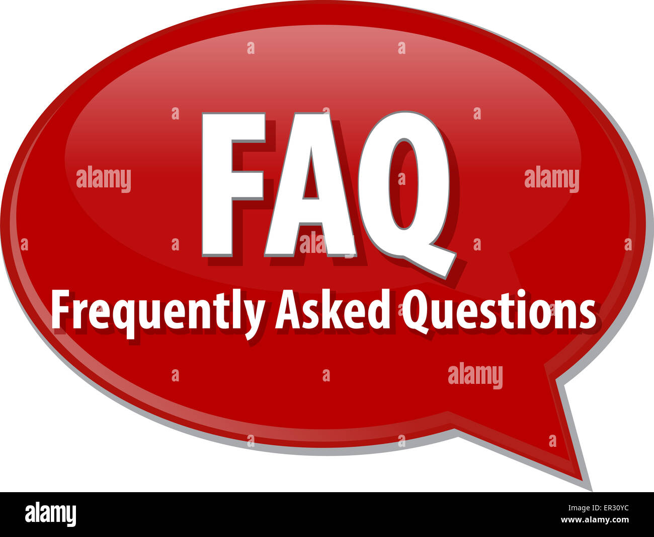word speech bubble illustration of business acronym term FAQ Frequently ...