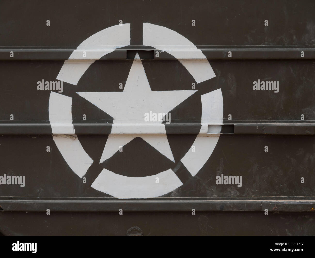 Star of the US military on the 2nd World War vehicle Stock Photo - Alamy