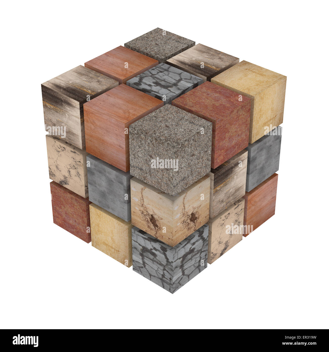 3d rendering of a lot of textured stones cubes Stock Photo - Alamy