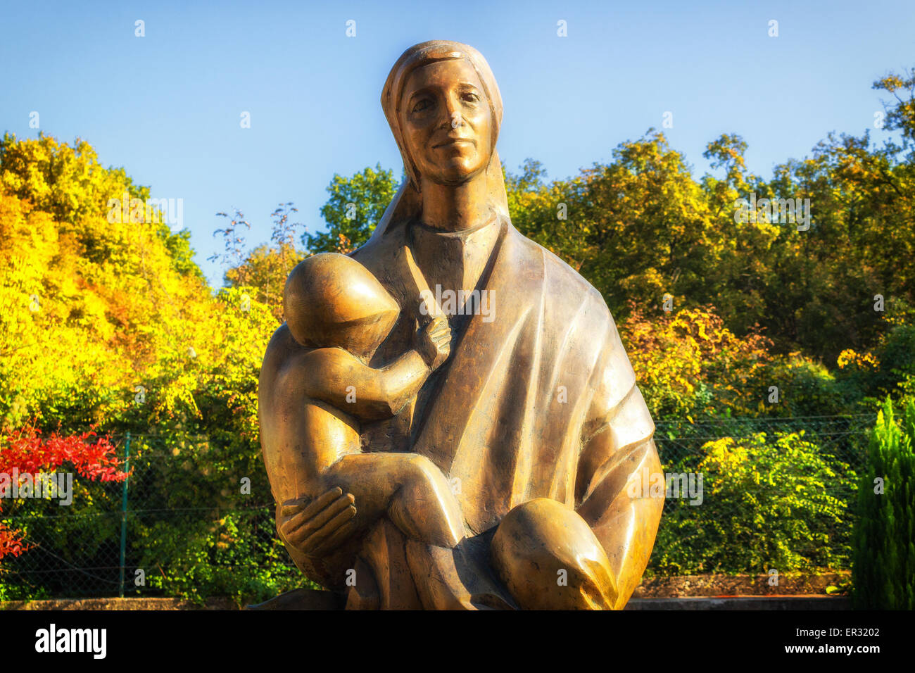 Statue of Sister Josipa, nun with orphans in in Medugorje Stock Photo ...