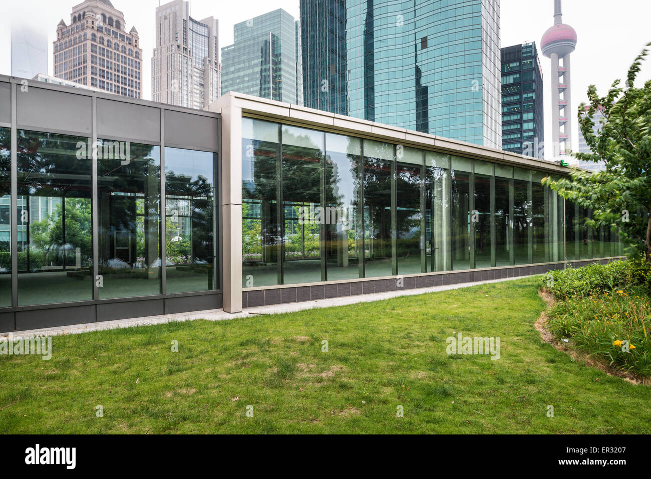 Office buildings and road at shanghai Stock Photo - Alamy