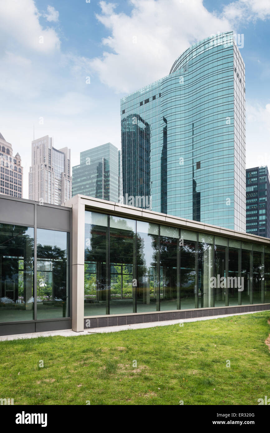 Office buildings and road at shanghai Stock Photo - Alamy