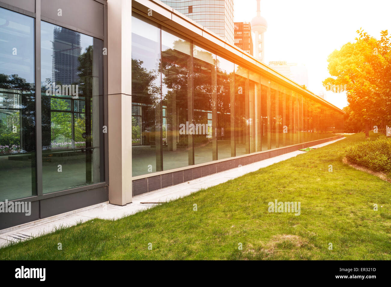 Alley with office buildings at shanghai Stock Photo - Alamy