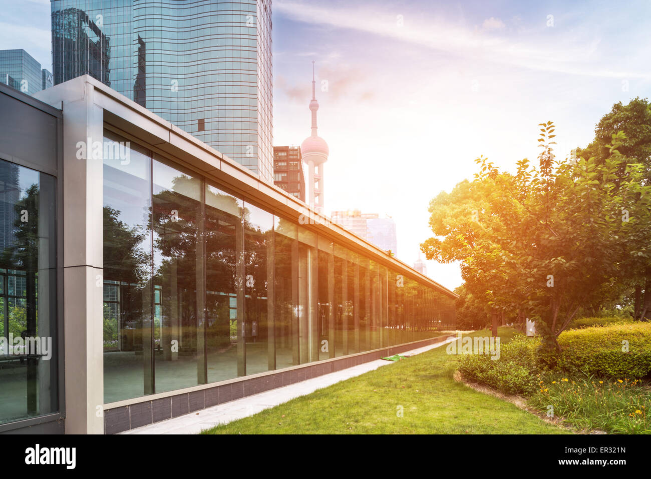 Alley with office buildings at shanghai Stock Photo - Alamy