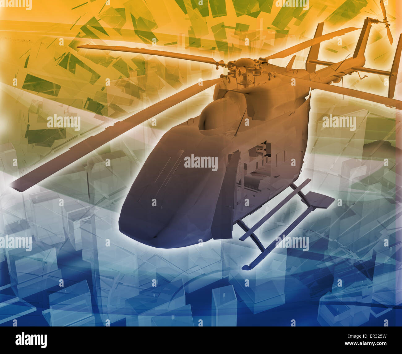 Abstract background digital collage concept illustration helicopter ...
