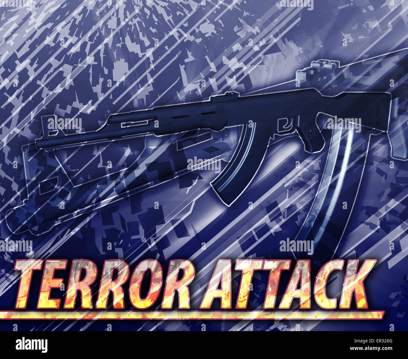 Abstract background digital collage concept illustration terror attack ...