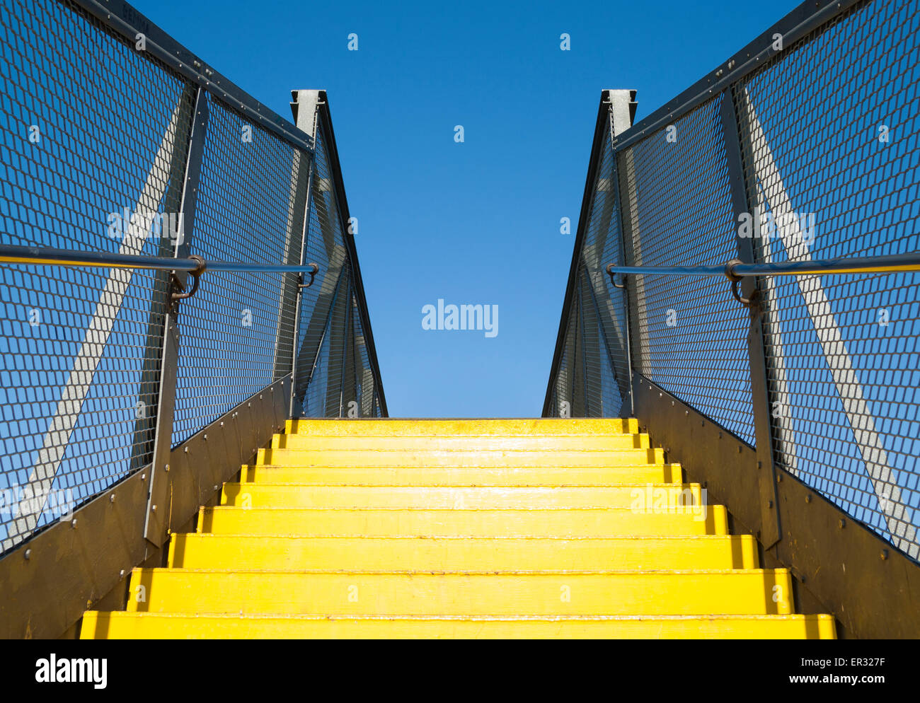 Footbridge over railway track in England. UK Stock Photo - Alamy