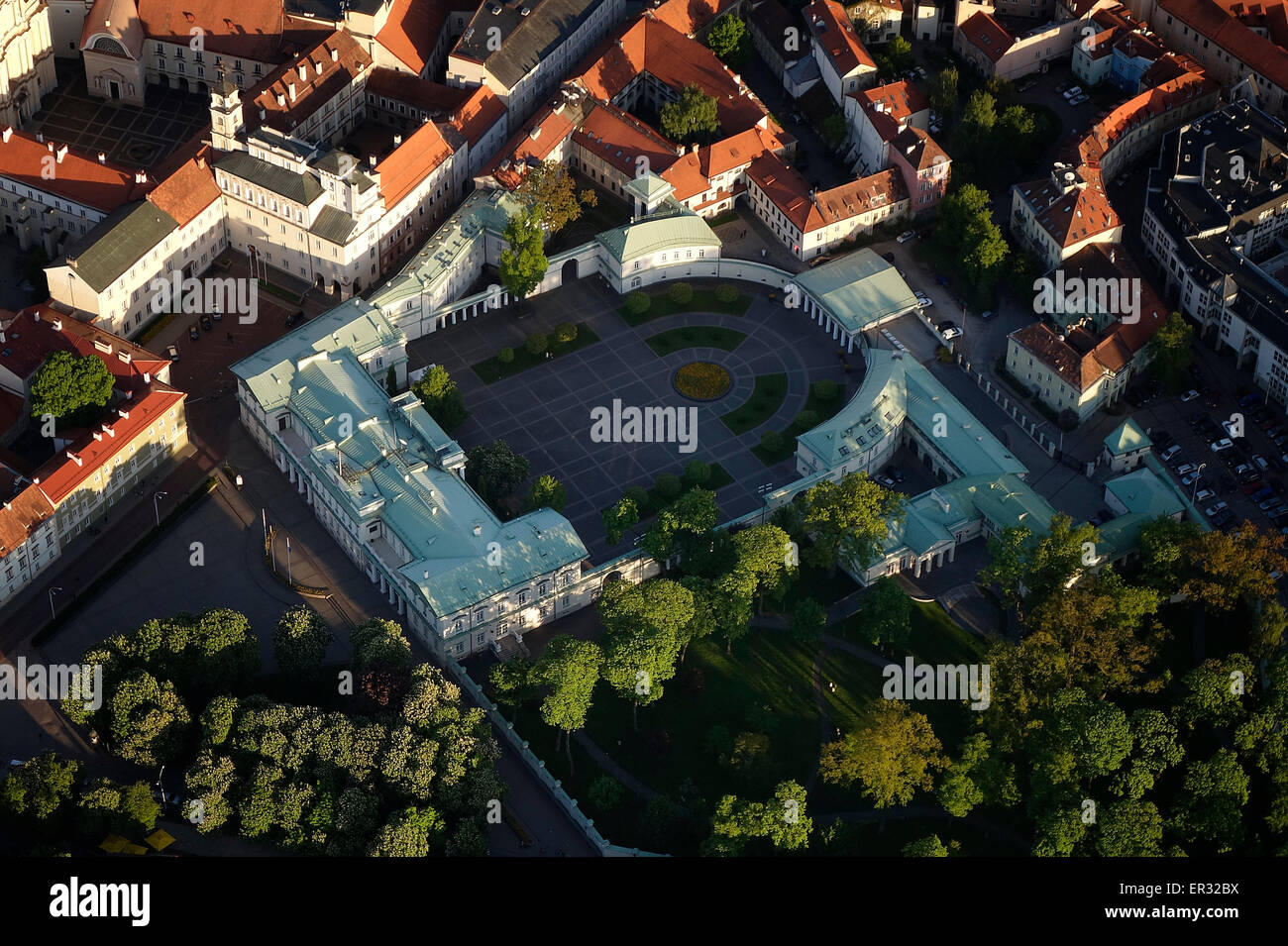 Aerial view of the 14th century Presidential palace the official office ...