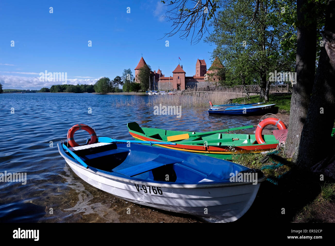 Trakai Island Castle ( Lithuanian: Traku salos pilis ) located on an ...
