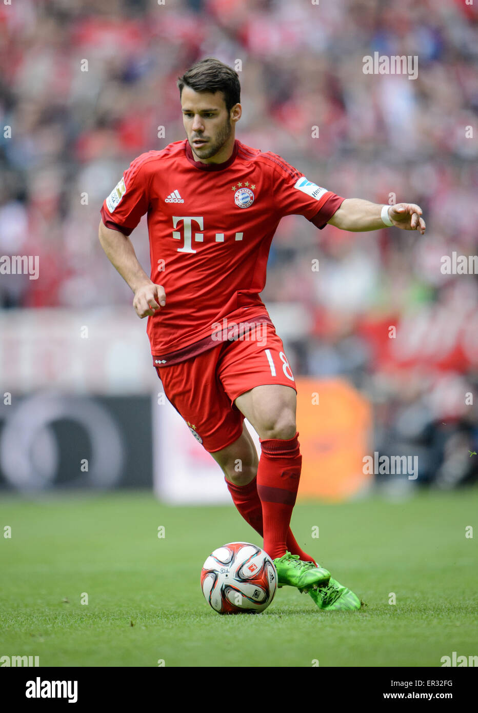 Munich, Germany. 23rd May, 2015. Munich's Juan Bernat in action at the ...
