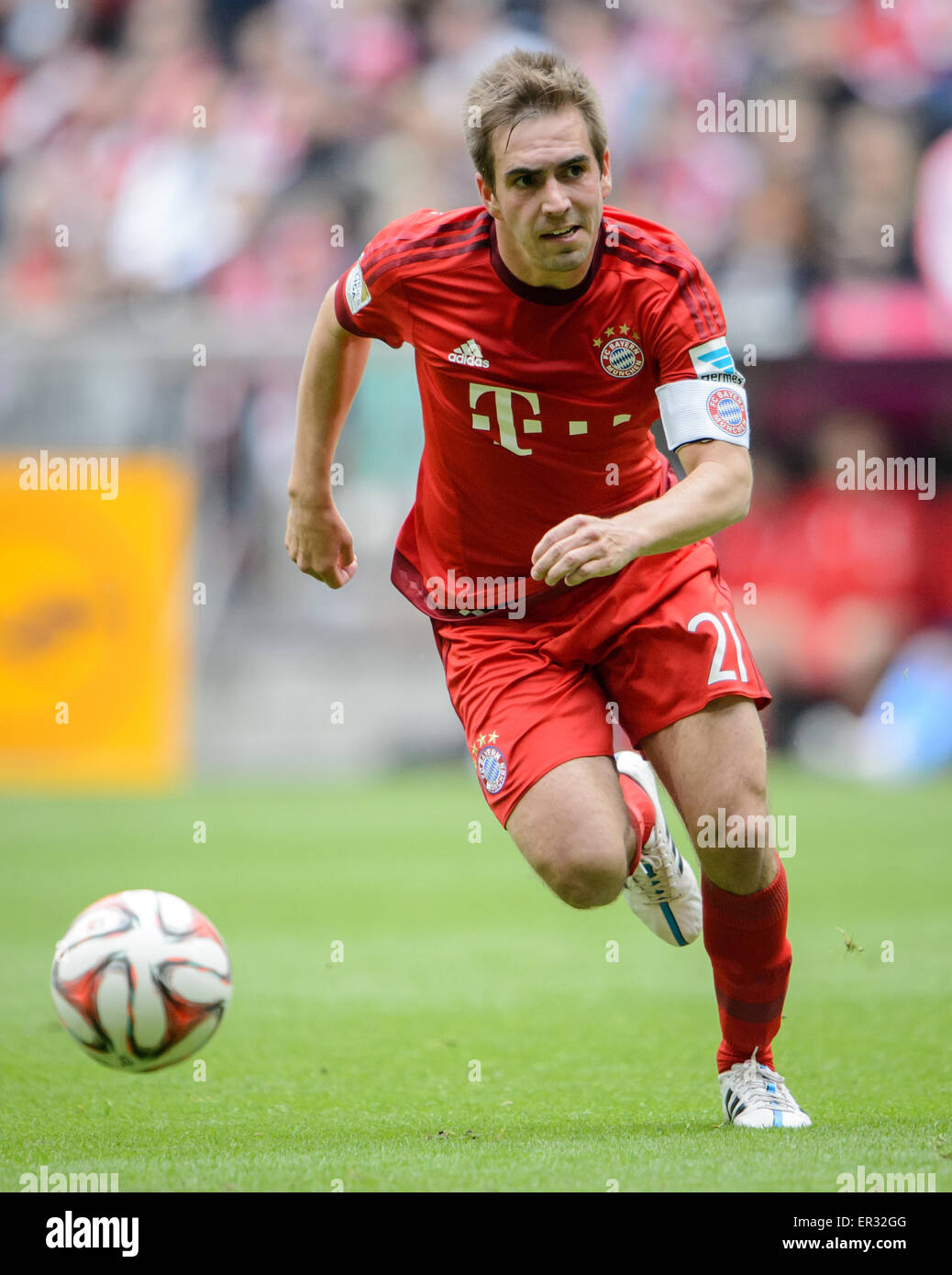 Munich, Germany. 23rd May, 2015. Munich's Philipp Lahm in action at the ...