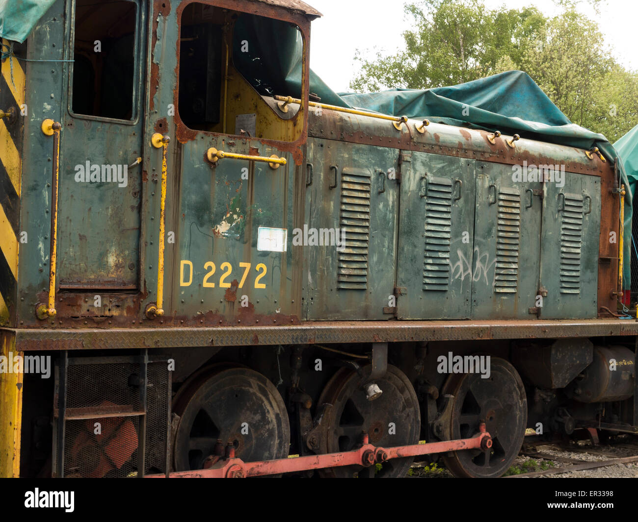 derelict old diesel locomotive,Peak Rail heritage railway,Matlock ...