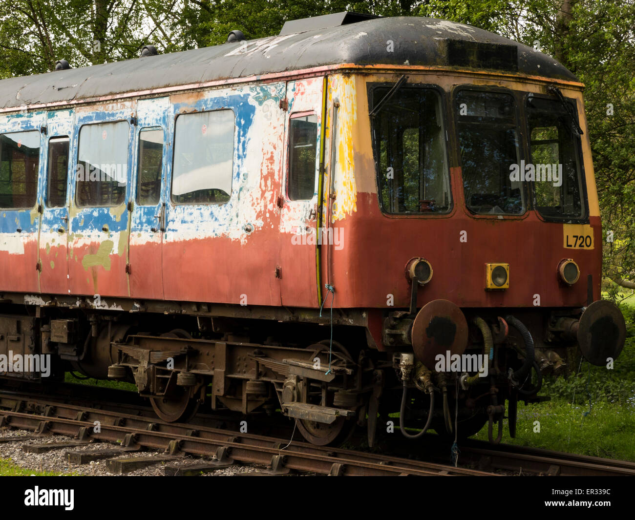 derelict old train carriage,Peak Rail heritage railway,Matlock ...