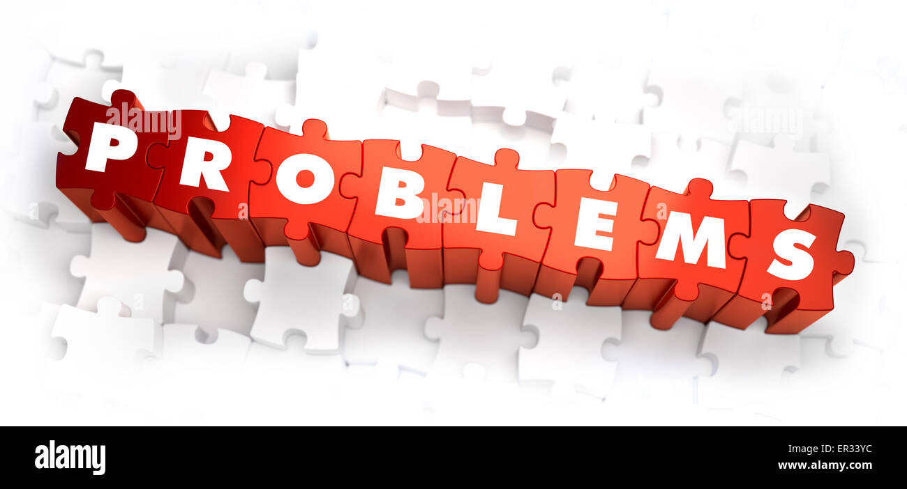 Problems - Text on Red Puzzles Stock Photo - Alamy