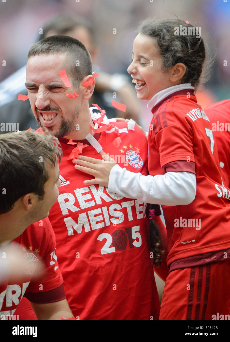Munich, Germany. 23rd May, 2015. Munich's Franck Ribery with his ...
