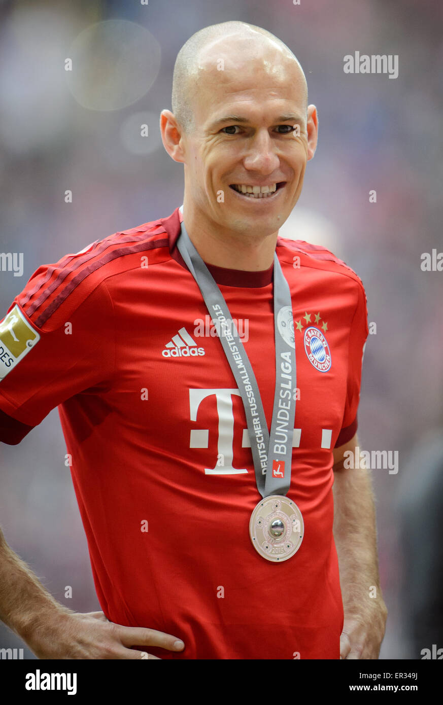 Munich, Germany. 23rd May, 2015. Munich's Arjen Robben after the German ...