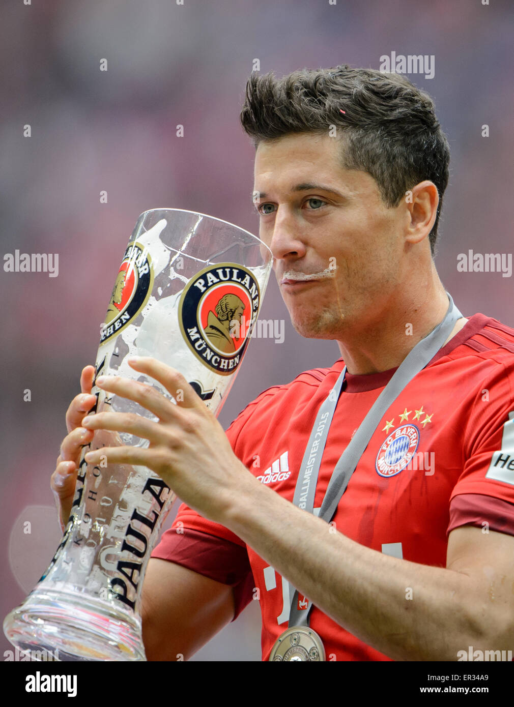 Munich, Germany. 23rd May, 2015. Munich's Robert Lewandowski after the ...