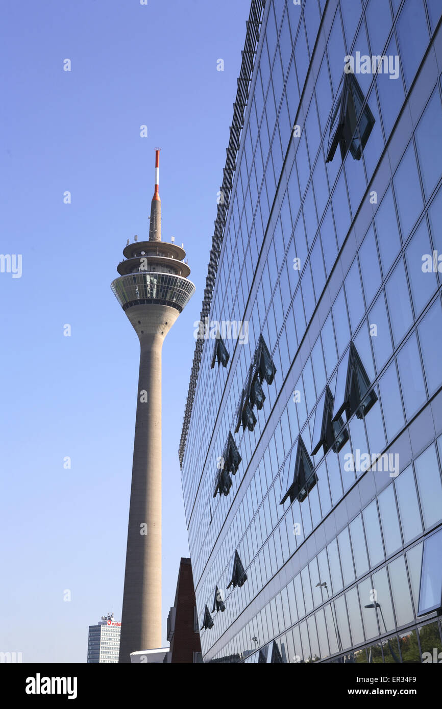 DEU, Germany, Duesseldorf, the television tower and the facade of an ...