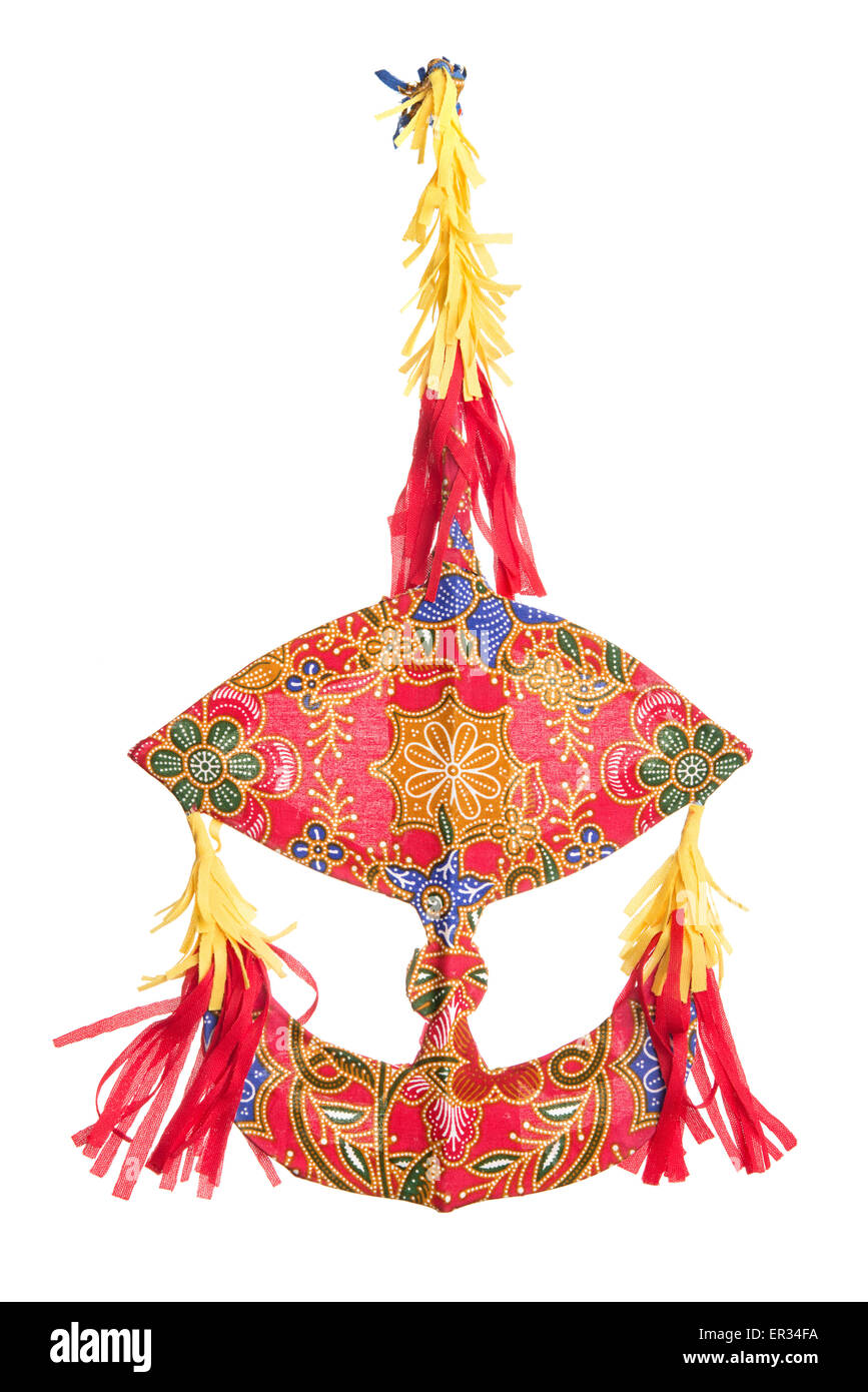 Malaysian traditional moon kite or Wau isolated on white background ...