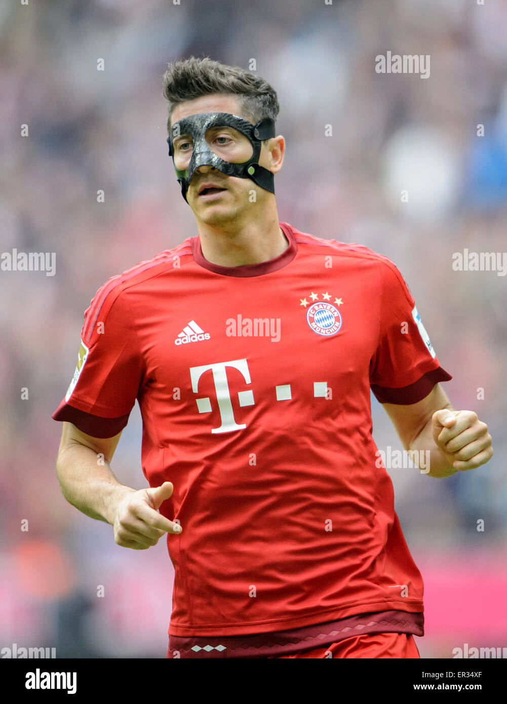 Munich, Germany. 23rd May, 2015. Munich's Robert Lewandowski in action ...