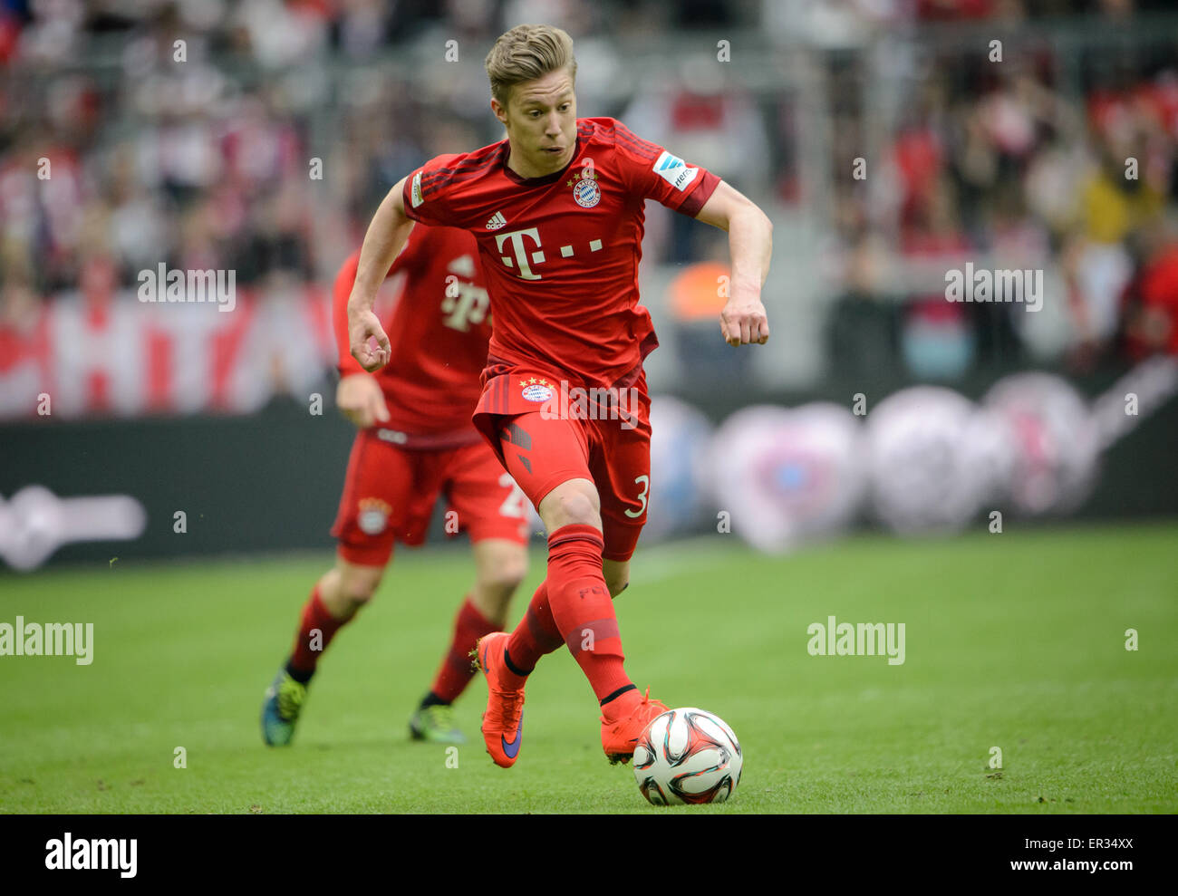 Munich, Germany. 23rd May, 2015. Munich's Mitchell Weiser in action at ...