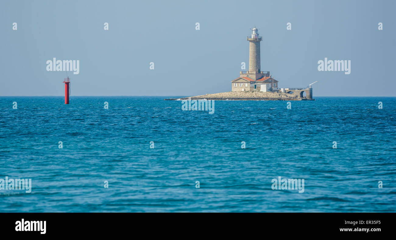 Porer Lighthouse - Croatia, Istria, Kamenjak. Porer lighthouse was ...
