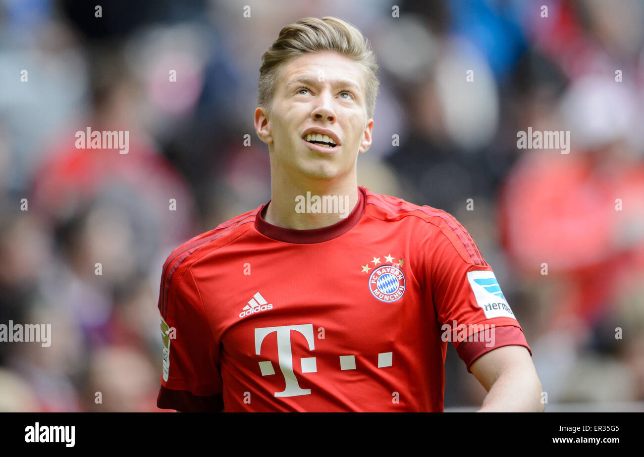 Munich, Germany. 23rd May, 2015. Munich's Mitchell Weiser in action at ...