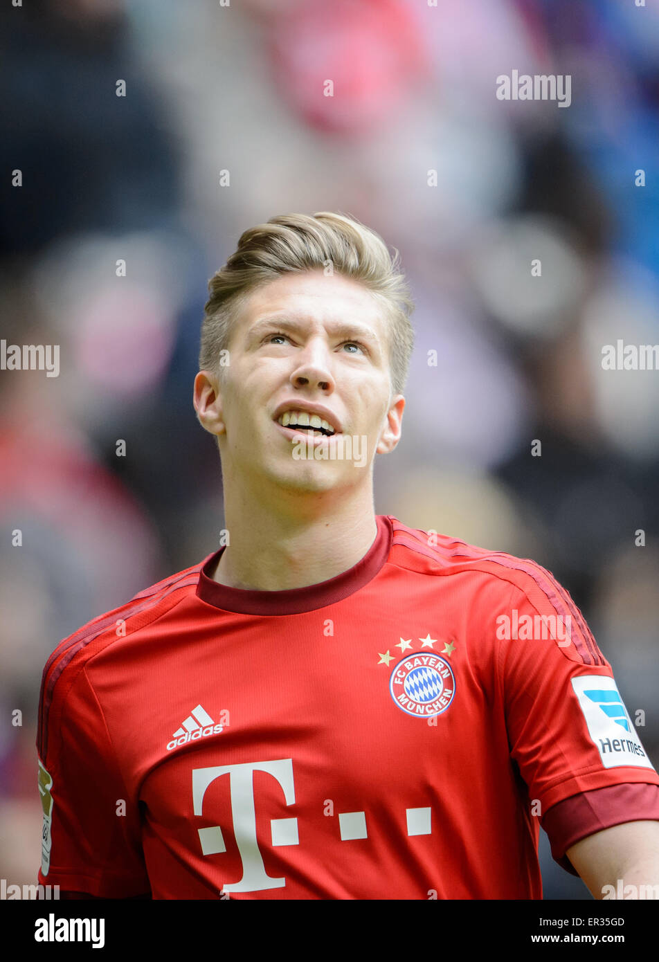 Munich, Germany. 23rd May, 2015. Munich's Mitchell Weiser in action at ...
