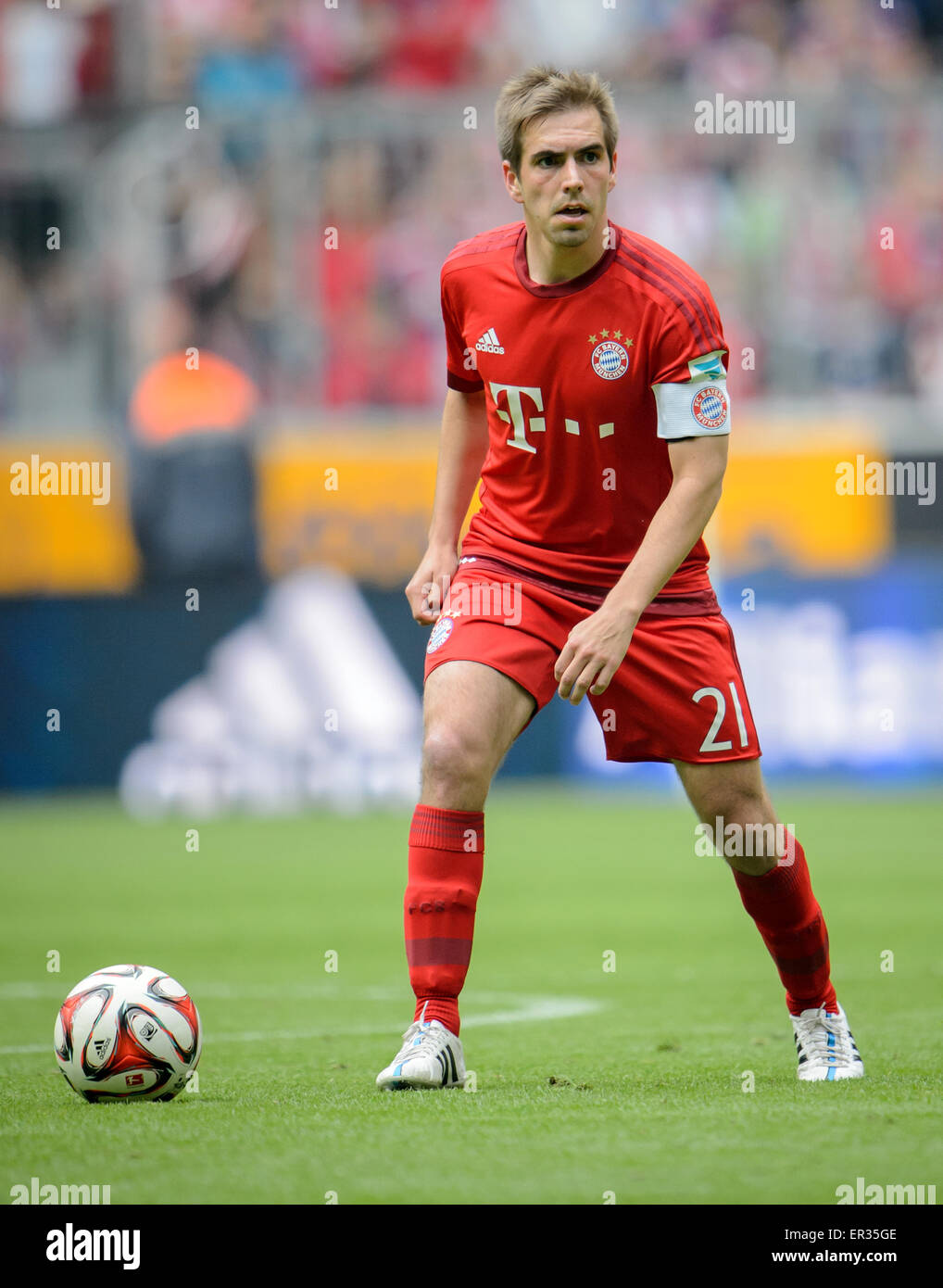 Munich, Germany. 23rd May, 2015. Munich's Philipp Lahm in action at the ...