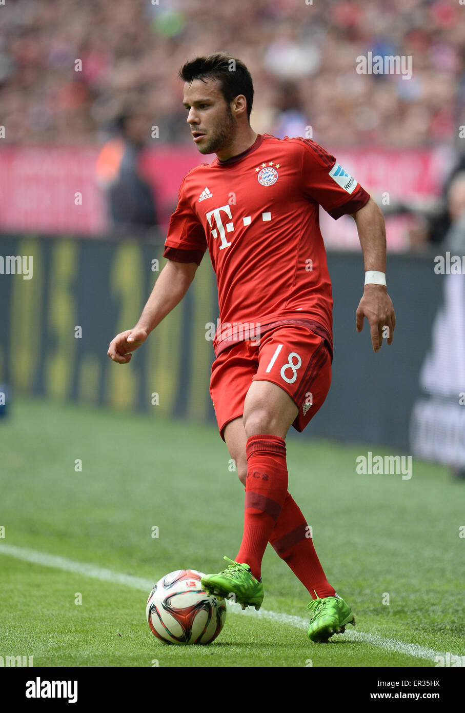 Munich, Germany. 23rd May, 2015. Munich's Juan Bernat in action at the ...
