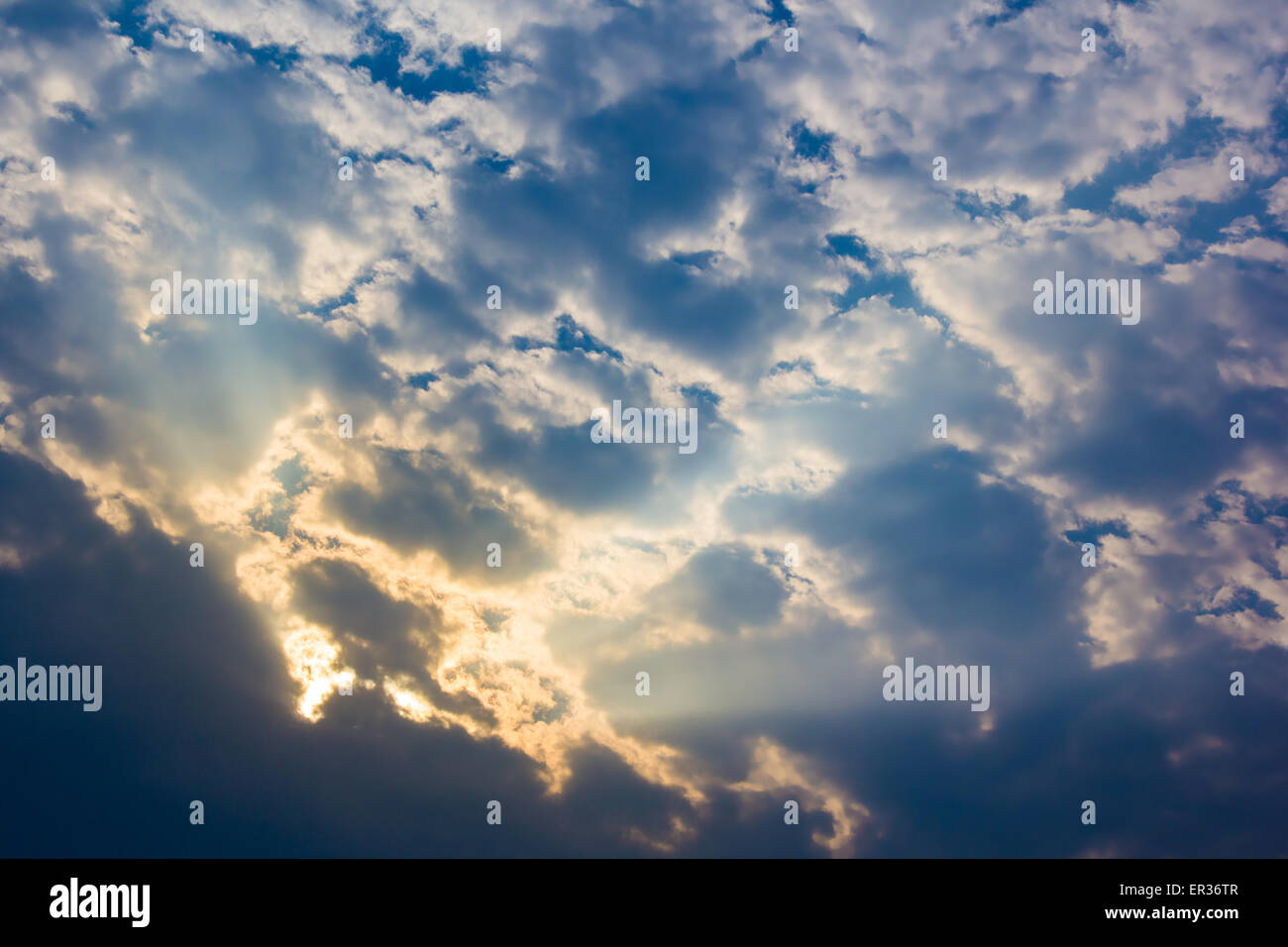 Sunray through haze on sky can be used as background and dramatic look ...