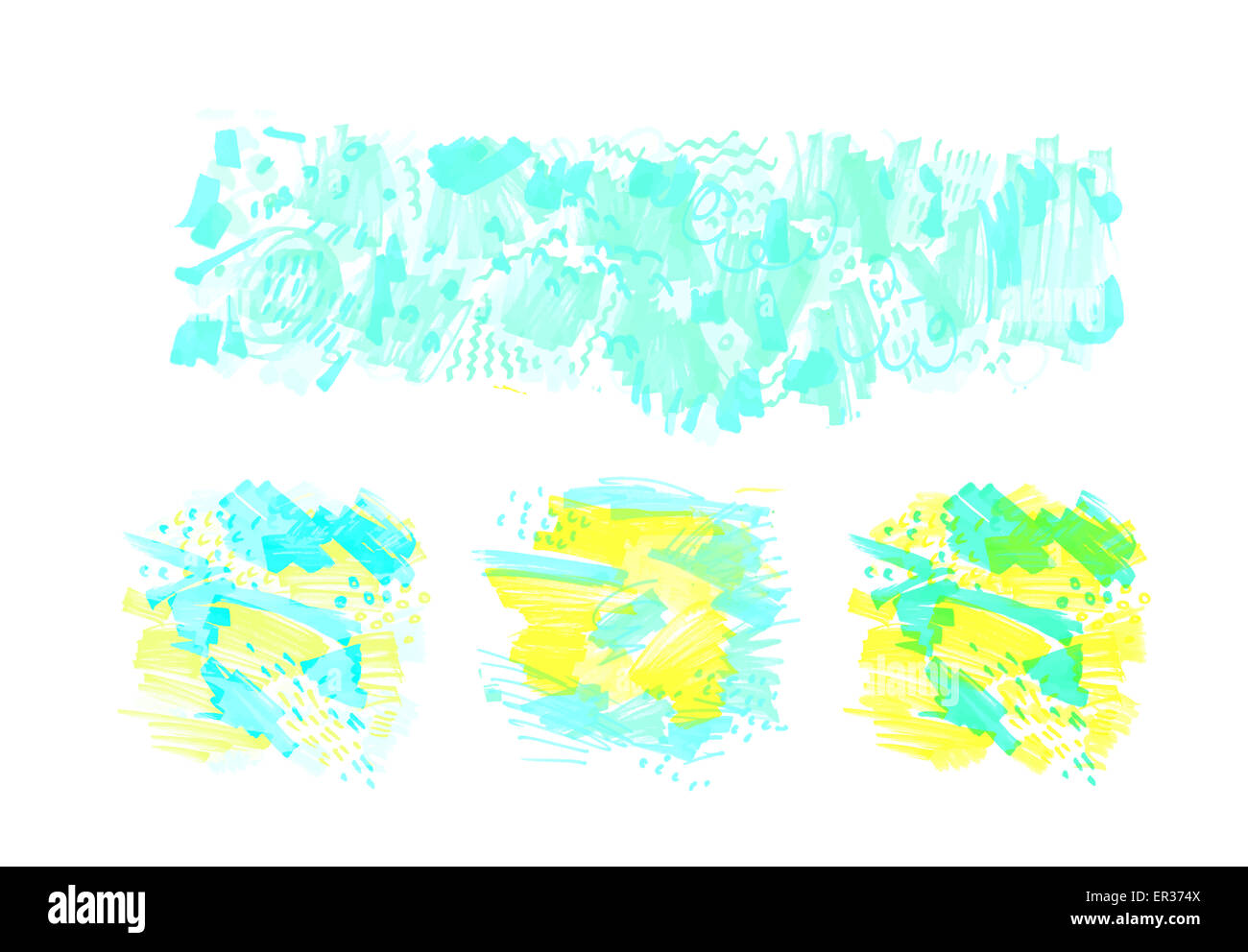 Hand-drawn marker stains Stock Photo - Alamy