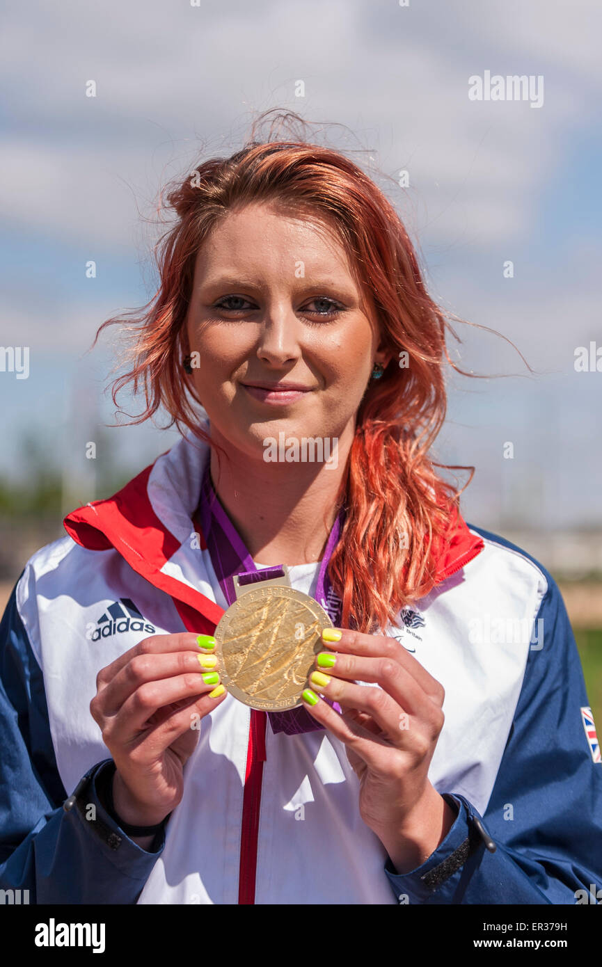 London, UK. 26 May 2015. Paralympic gold medallist, Jessica-Jane ...