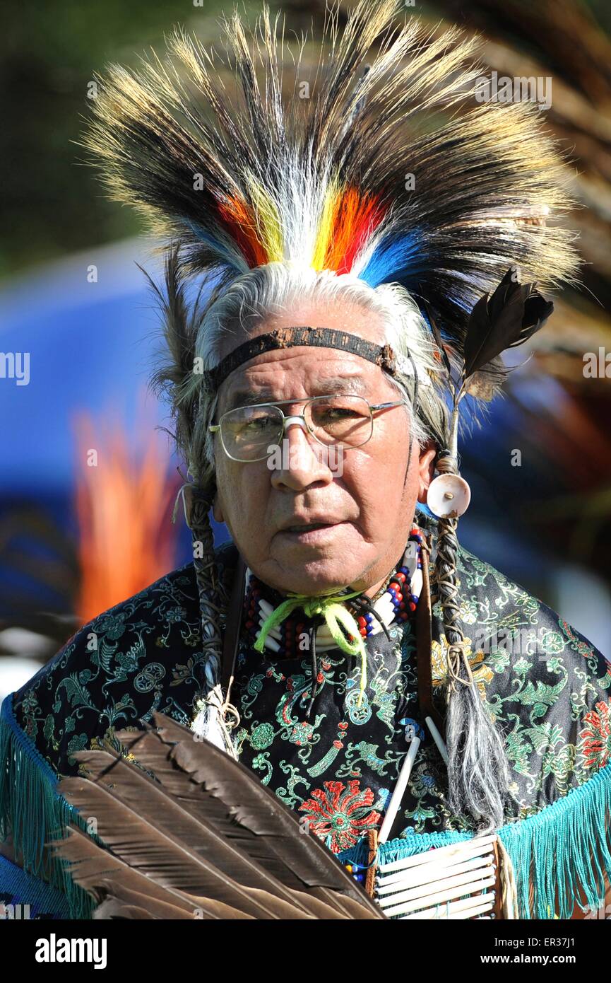 Dressed in traditional ceremonial costume Native American Veterans take ...