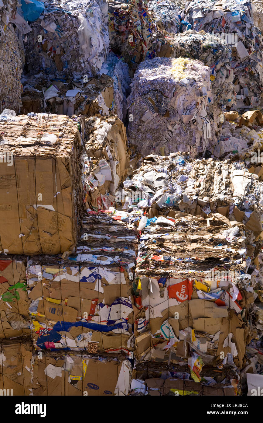 Europe, Germany, Ruhr Area, Dortmund, loading of recovered paper at a ...