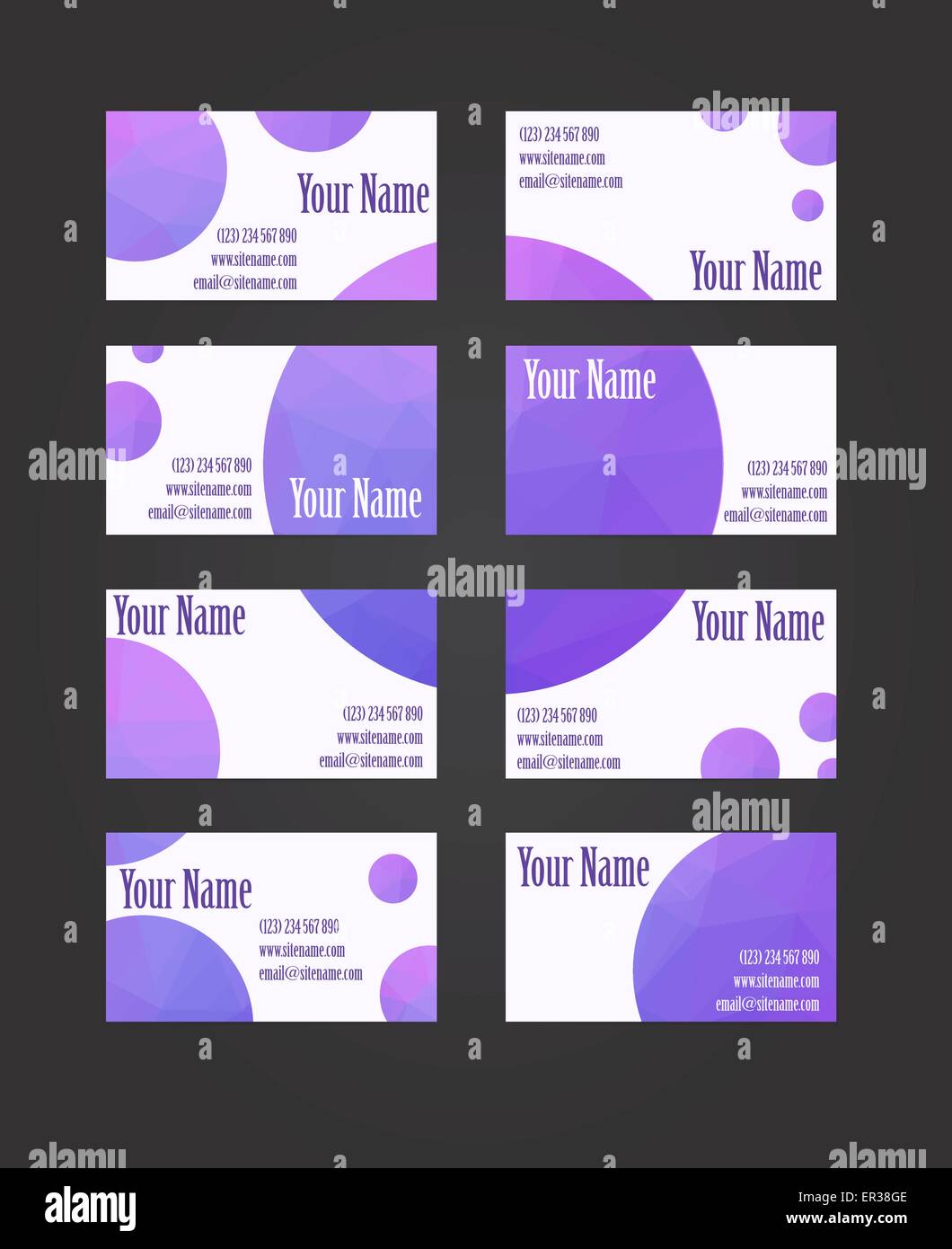 Set of eight visit cards Stock Vector Image & Art - Alamy