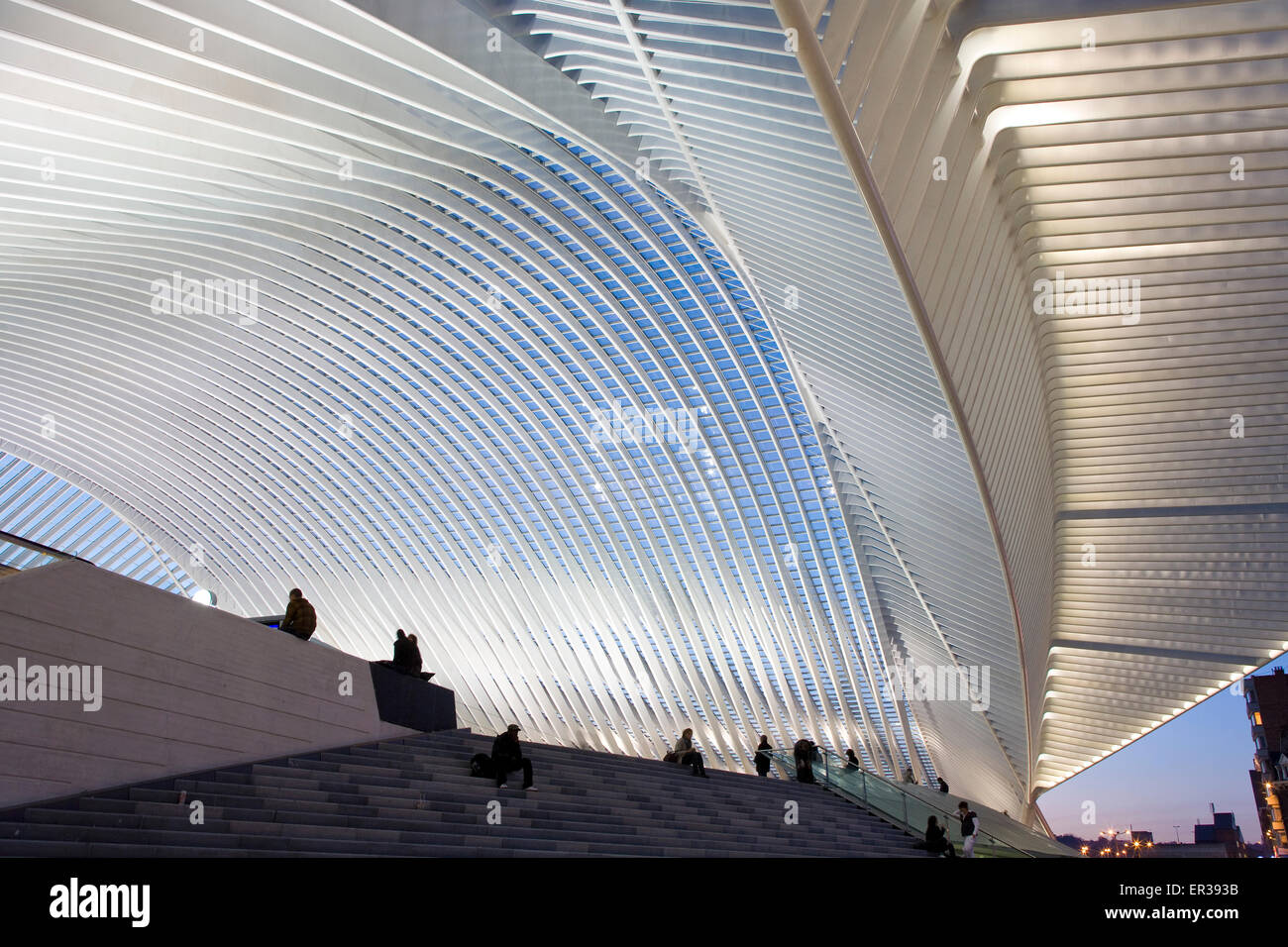 Europe, Belgium, Liege, railway station Liege-Guillemins, architect ...