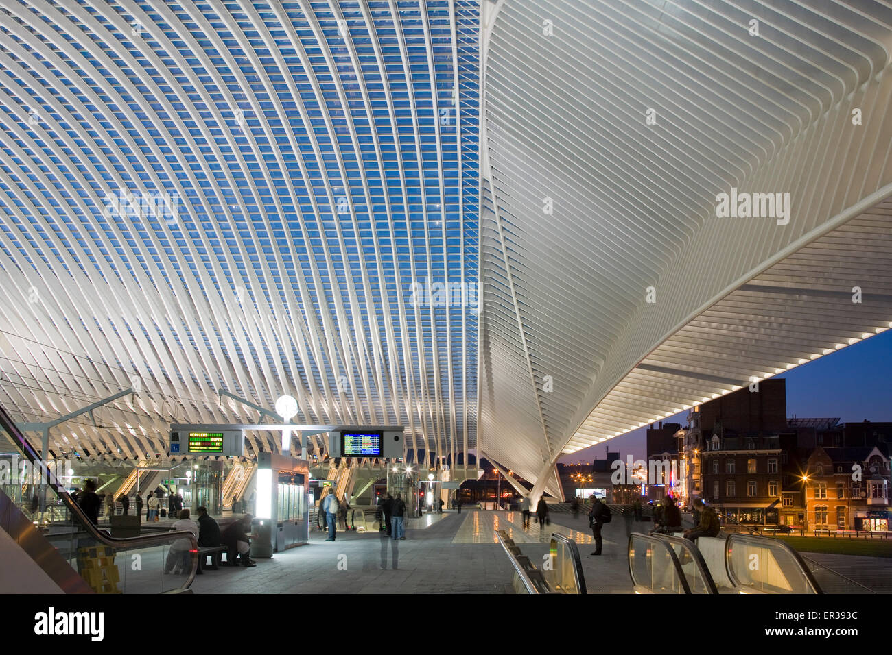 Europe, Belgium, Liege, railway station Liege-Guillemins, architect ...