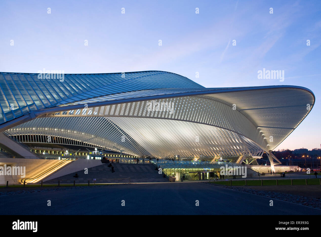 Europe, Belgium, Liege, railway station Liege-Guillemins, architect ...