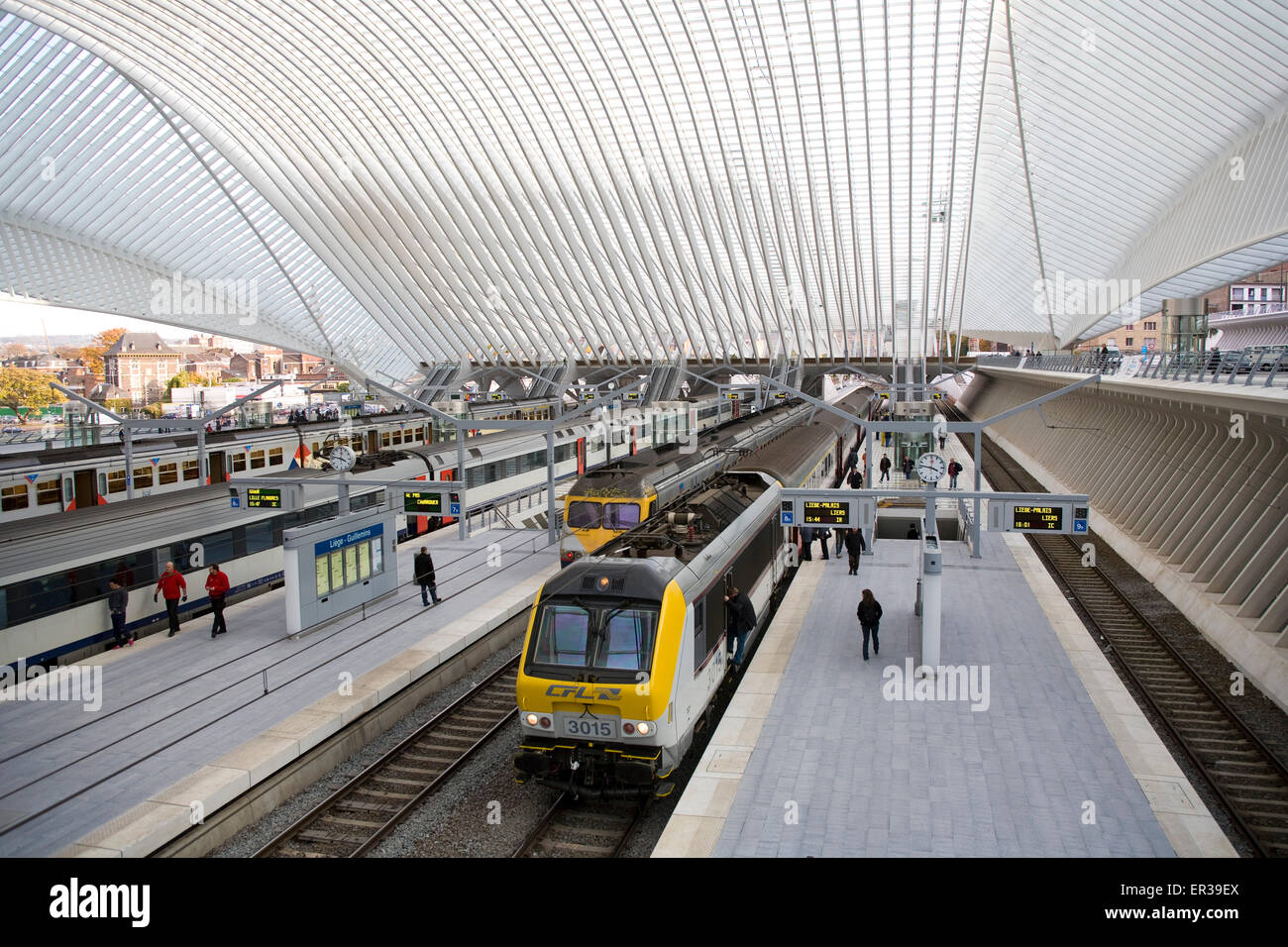 Europe, Belgium, Liege, railway station Liege-Guillemins, architect ...