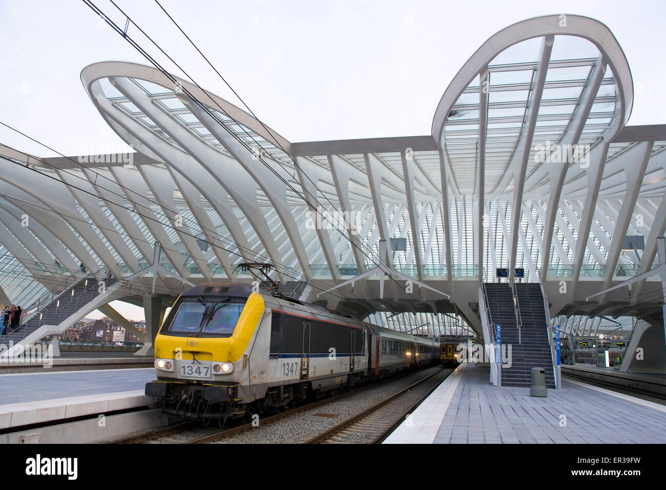 Europe, Belgium, Liege, platforms of the railway station Liege ...