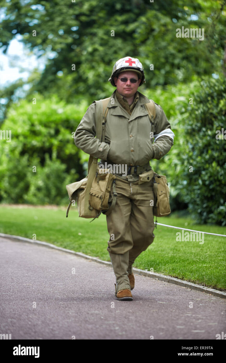 reenactor in Normandy American Cemetery Stock Photo - Alamy