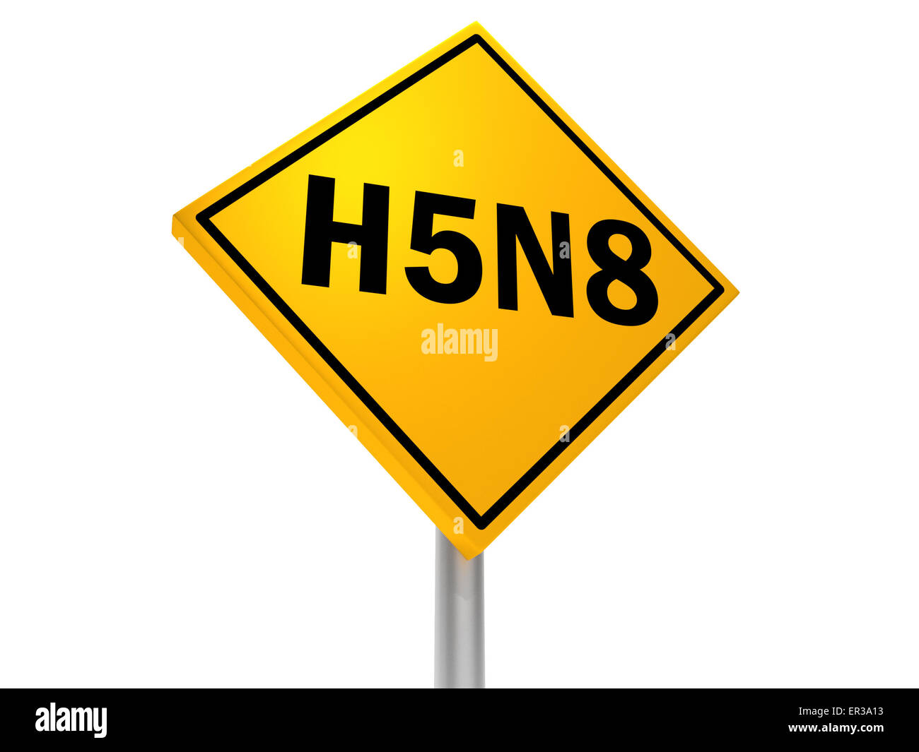 H5N8 written on a orange road sign. H5N8 or bird flu is a virus Stock ...