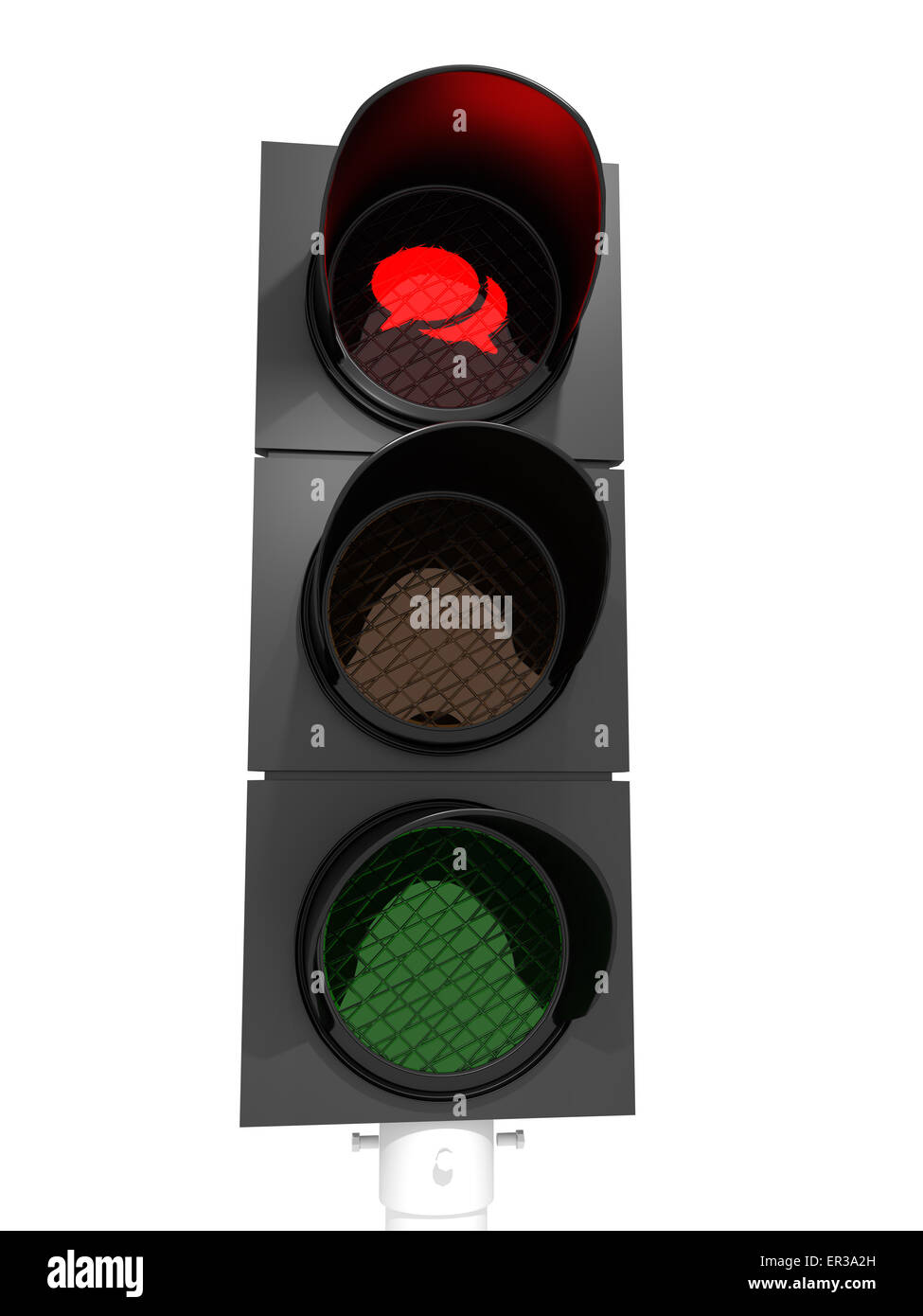 Traffic light showing a "no talking" sign Stock Photo - Alamy