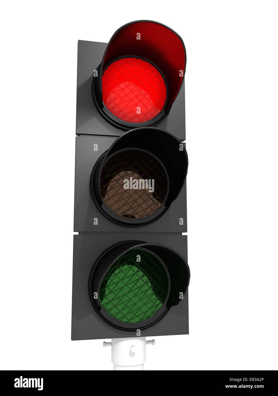A traffic light with an active red light Stock Photo - Alamy